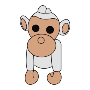 Adopt Me Albino Monkey Coloring Page and Tracing Page