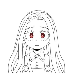 Eri Chan Coloring Page and Tracing Page