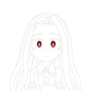 Eri Chan Coloring Page and Tracing Page