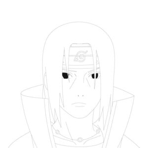 Itachi Uchiha Coloring Page and Tracing Page