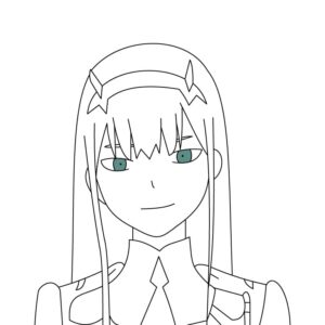 Zero Two Coloring Page and Tracing Page - Drawing Gallery