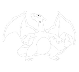 Charizard Coloring Page and Tracing Page