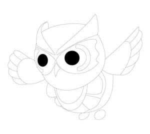 Adopt Me Snow Owl Coloring Page and Tracing Page