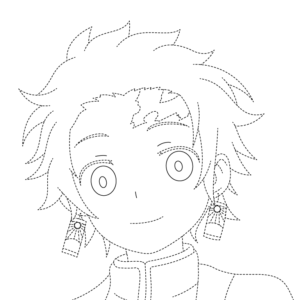 Tanjiro Kamado Coloring Page, Tracing & Drawing Tutorial