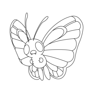 Butterfree Coloring Page, Tracing & Drawing Tutorial