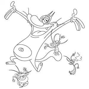 Oggy and the Cockroaches Coloring Pages (Free PDF Printables)